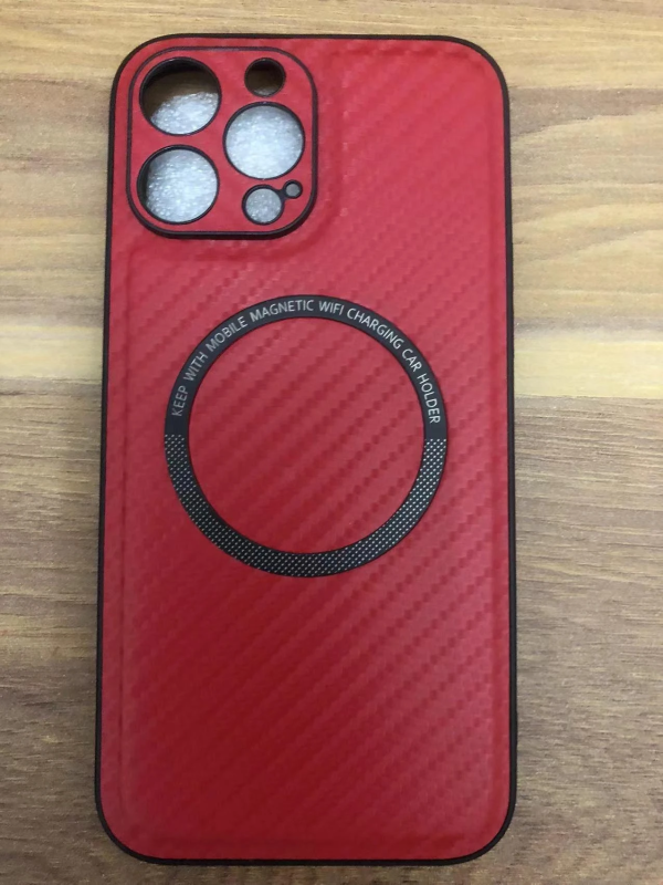 IPHONE 14 PRO CARBON MAG CASE RED